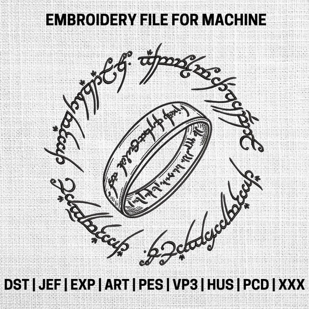Legendary Adventure Embroidery Designs, Ring Embroidery Files, Book ...