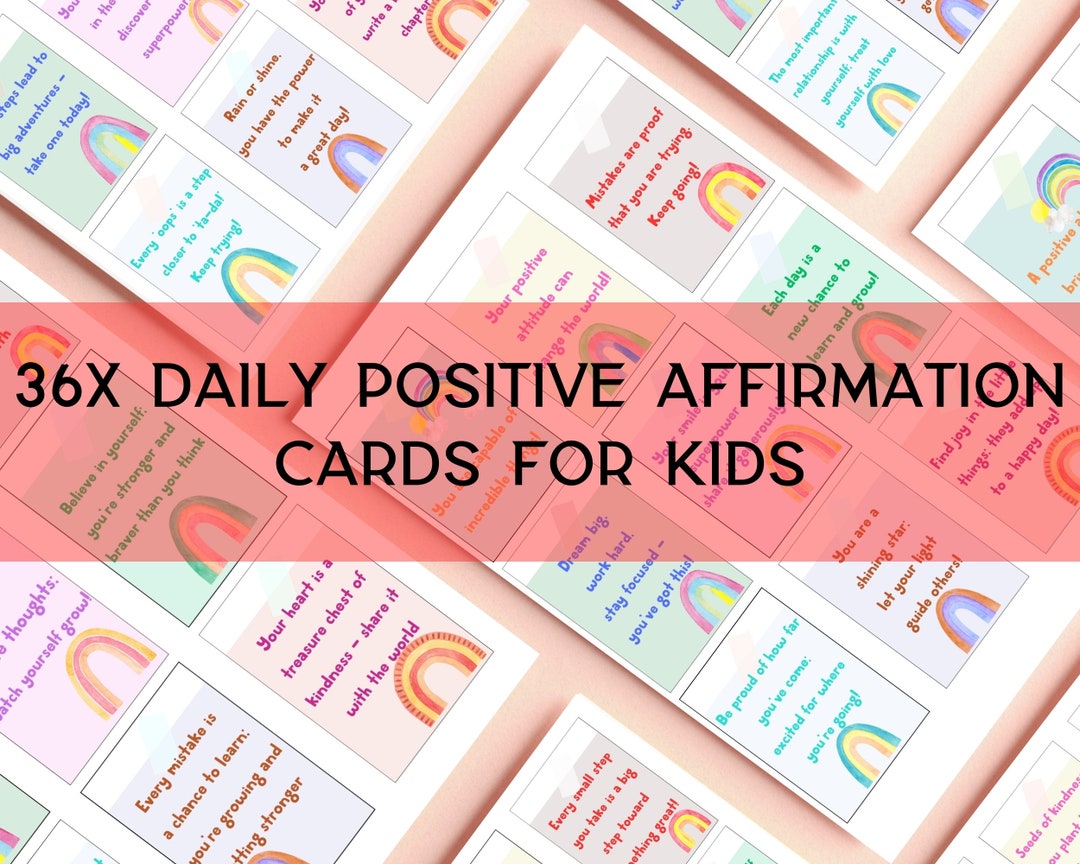 Rainbow Encouragement Cards for Kids,support Flash Card,compliment ...