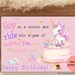Unicorn Birthday Cake Card Printable, Pink Happy Birthday Card for ...