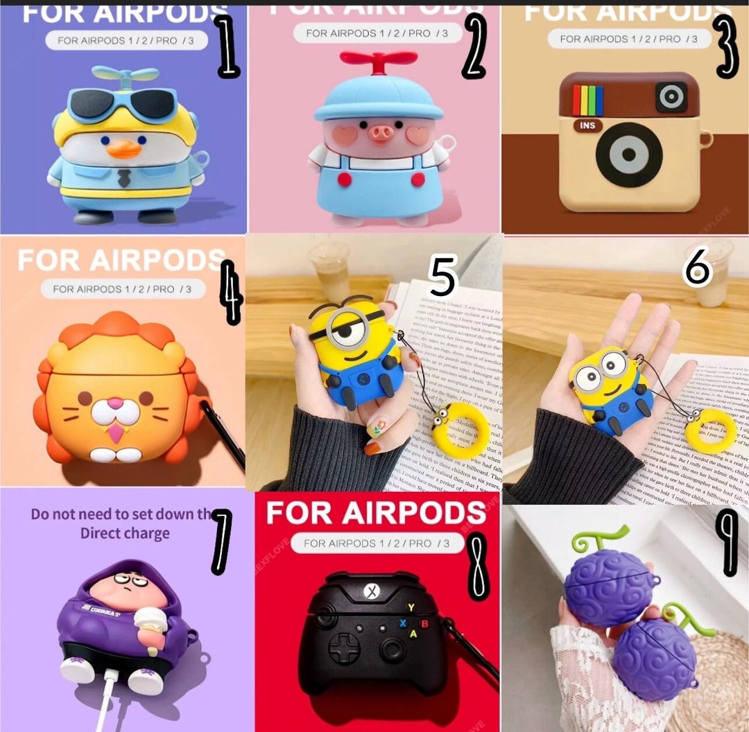 3D Airpods Case Airpods Silicone Earphone Covers for Apple Airpods Fun ...