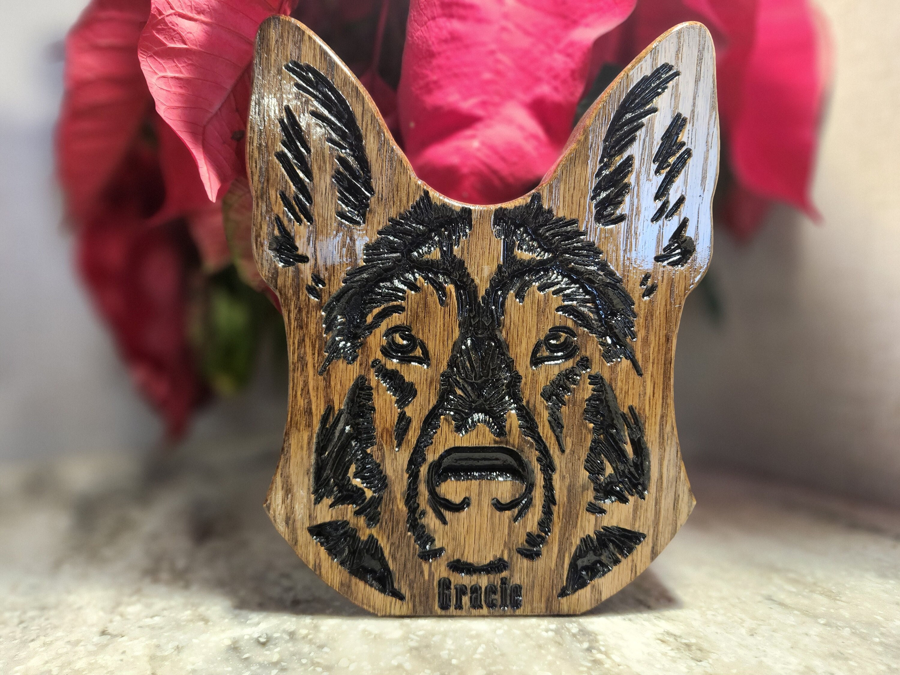 Solid Oak Dog Shaped Box Finished in Classic Black and Walnut. Custom ...