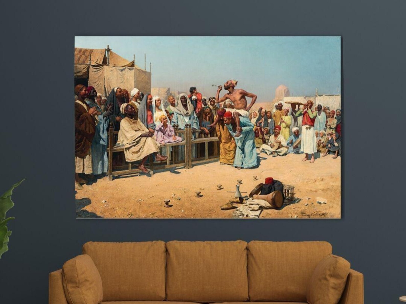 Majestic African Tableau: the Entertainers, Egyptian Wall Art for Your ...