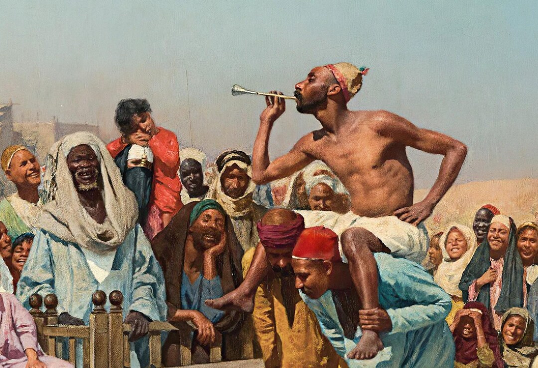 Majestic African Tableau: the Entertainers, Egyptian Wall Art for Your ...