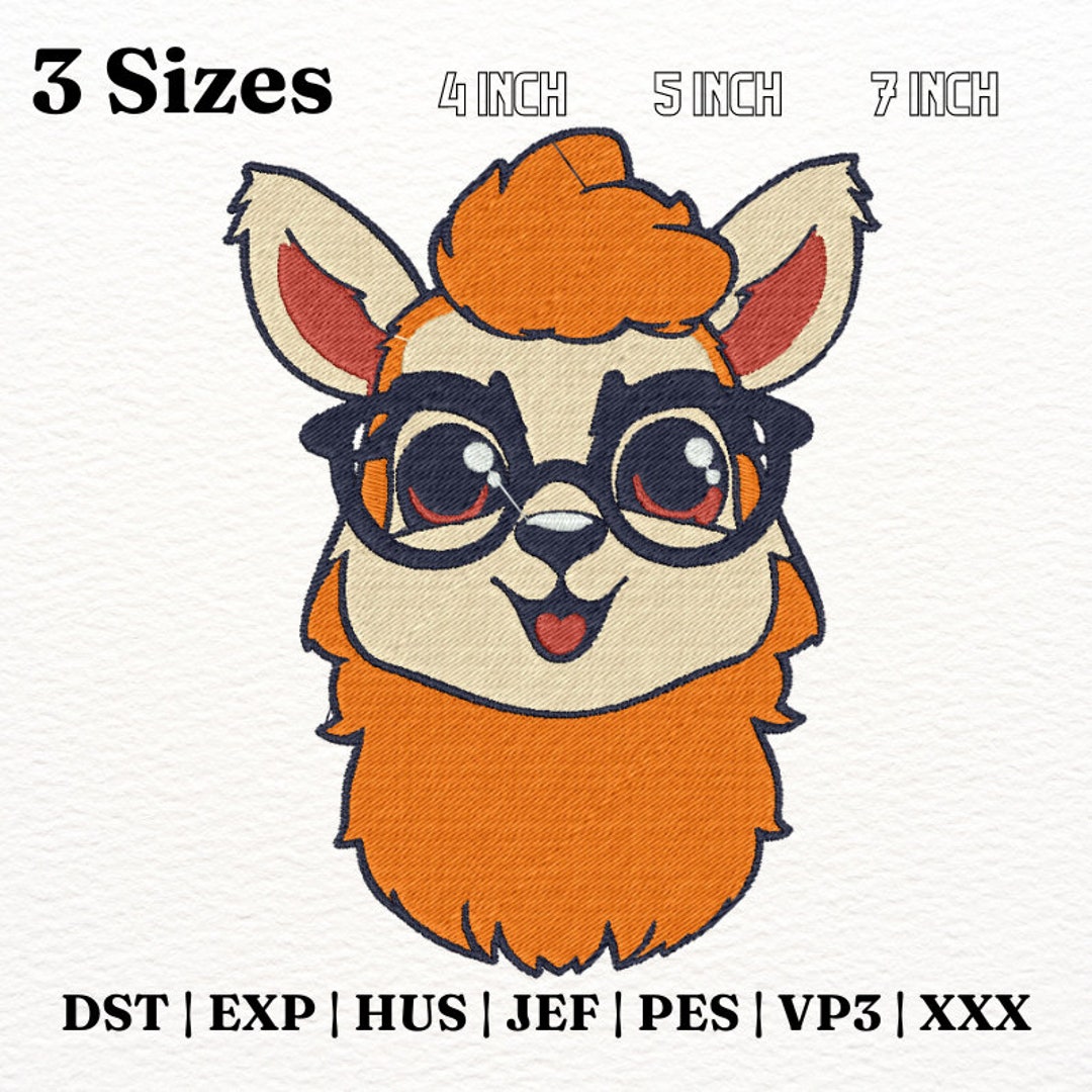 Lovely Llama Machine Embroidery Design, Kawaii Llama Embroidery File ...
