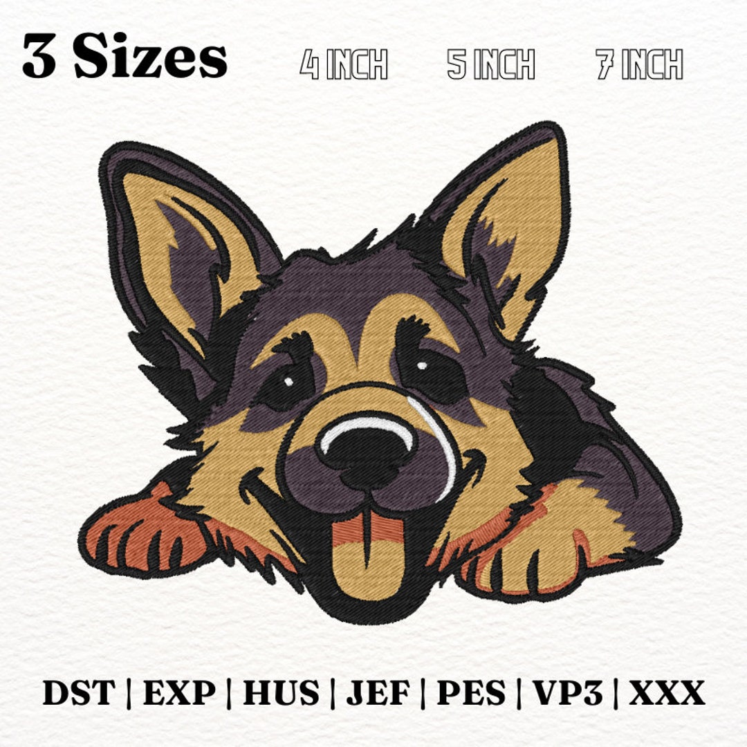 German Shepherd Machine Embroidery Design, German Dog Embroidery Files ...