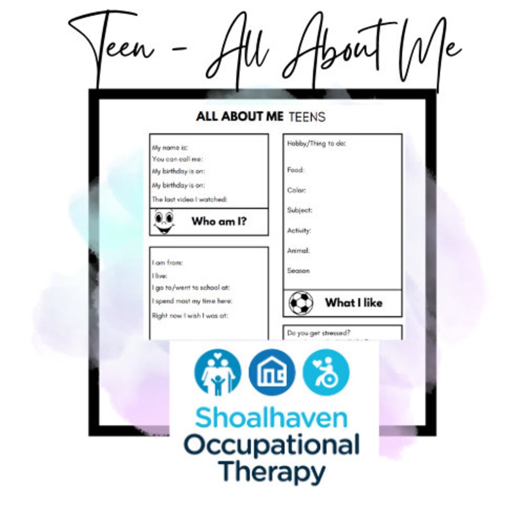 Teenage All About Me Worksheet - Etsy
