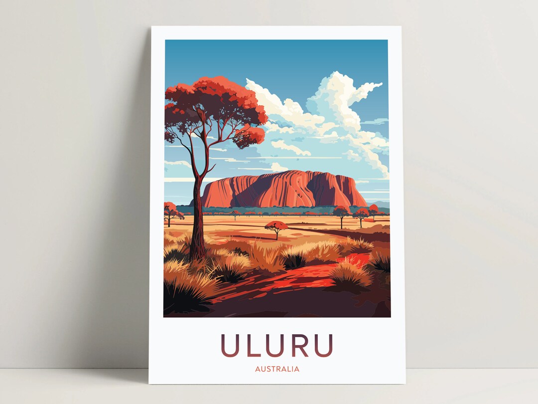 Uluru Poster, Uluru Digital Print Download, Uluru Travel Poster, Uluru ...