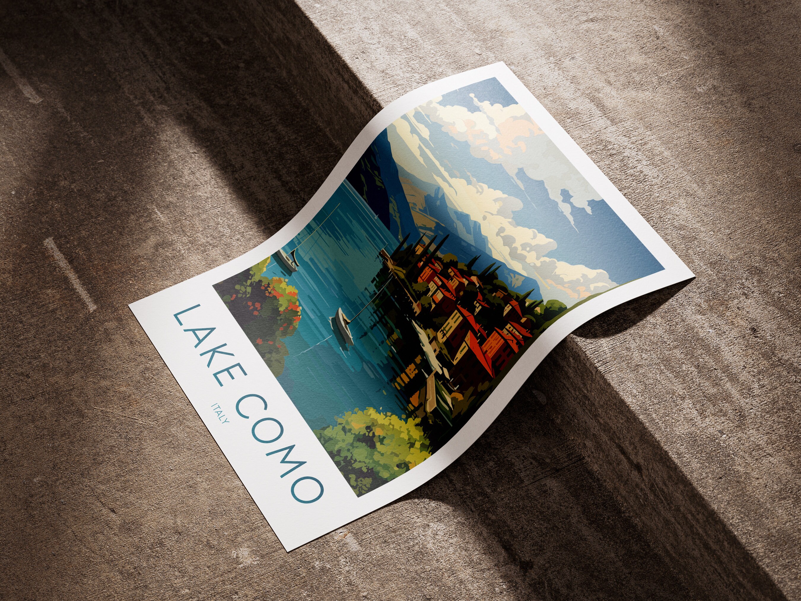 Lake Como Poster, Lake Como Digital Print Download, Lake Como Art ...