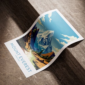 Mount Everest Travel Poster, Himalayas Art Print (digital Download) - Etsy