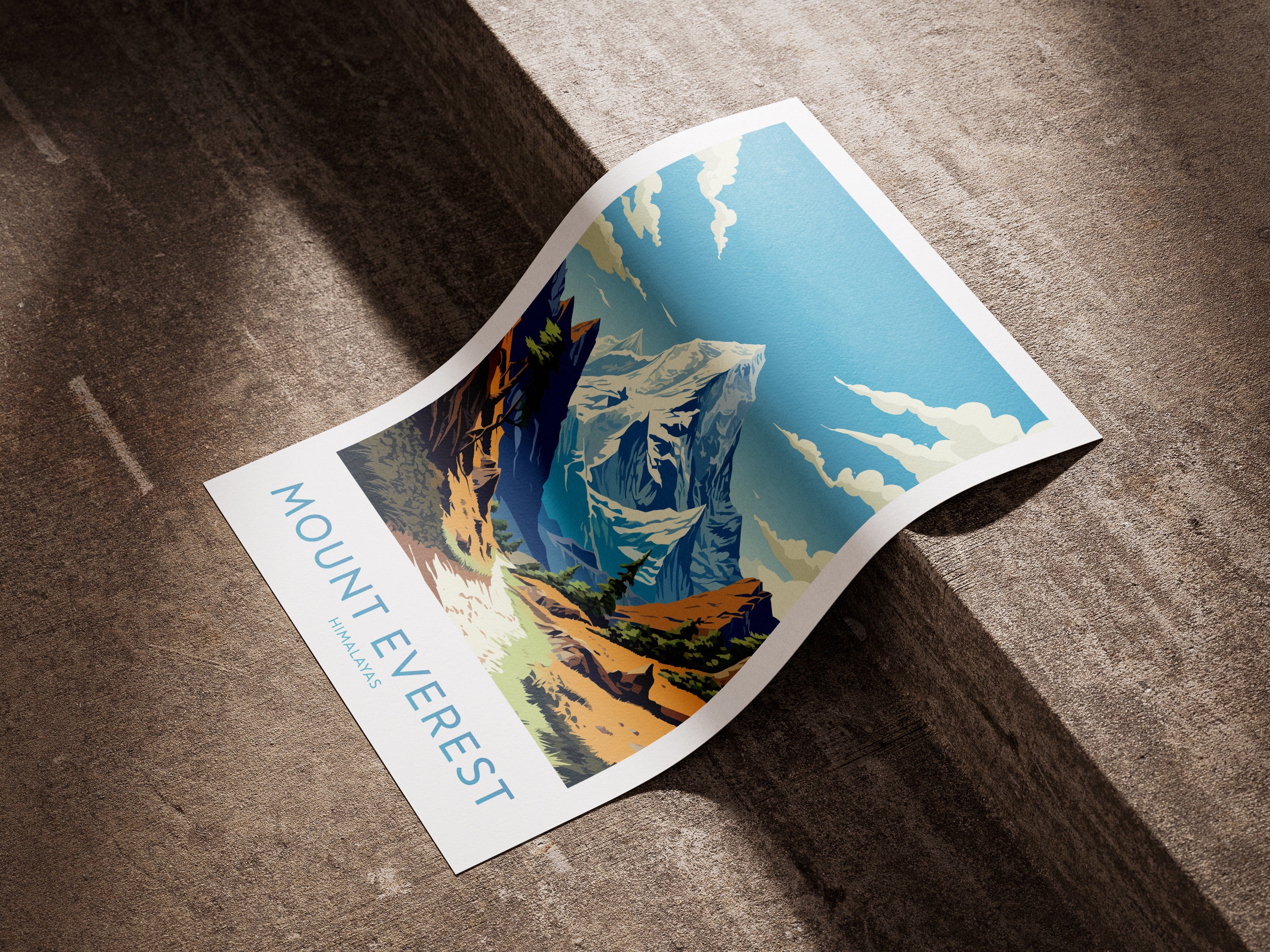 Mount Everest Poster, Mount Everest Digital Print Download Mount ...