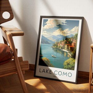 Lake Como Poster, Lake Como Digital Print Download, Lake Como Art ...