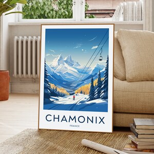Chamonix Travel Print, Chamonix Wall Art, Chamonix Art Office Decor ...