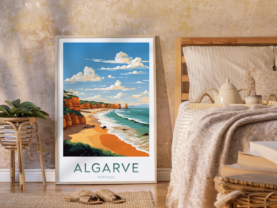 Algarve Coast Art Print, Portugal Travel Poster (digital Download) - Etsy