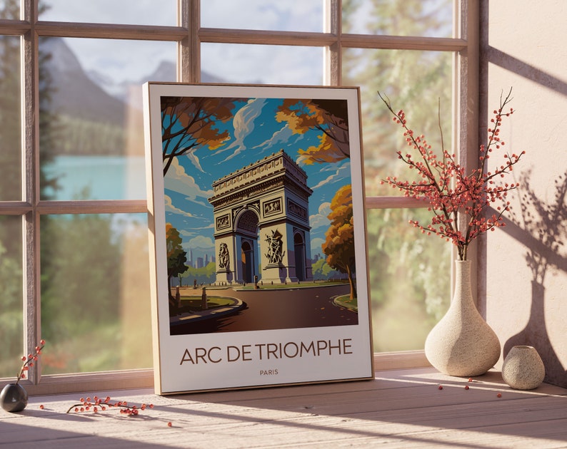 Arc De Triomphe Paris Art Print, Travel Poster (digital Download) - Etsy