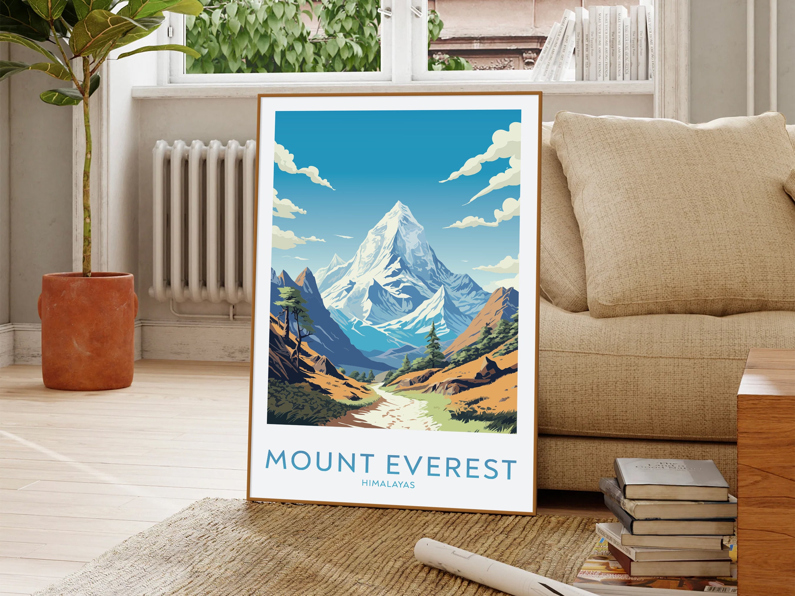 Mount Everest Poster, Mount Everest Digital Print Download Mount ...