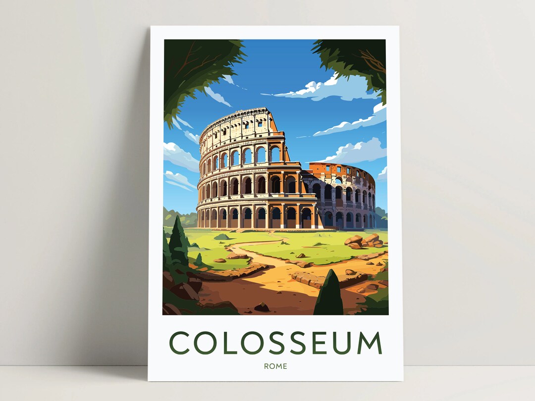 Colosseum Rome Travel Poster, Italy Wall Art (digital Print) - Etsy