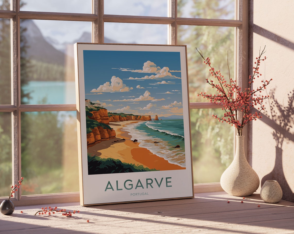 Algarve Coast Art Print, Portugal Travel Poster (digital Download) - Etsy