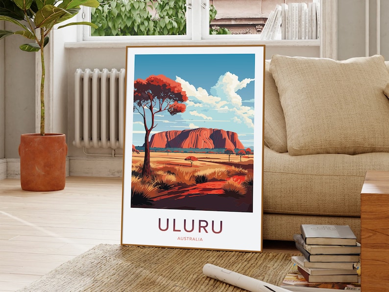 Uluru Poster, Uluru Digital Print Download, Uluru Travel Poster, Uluru ...