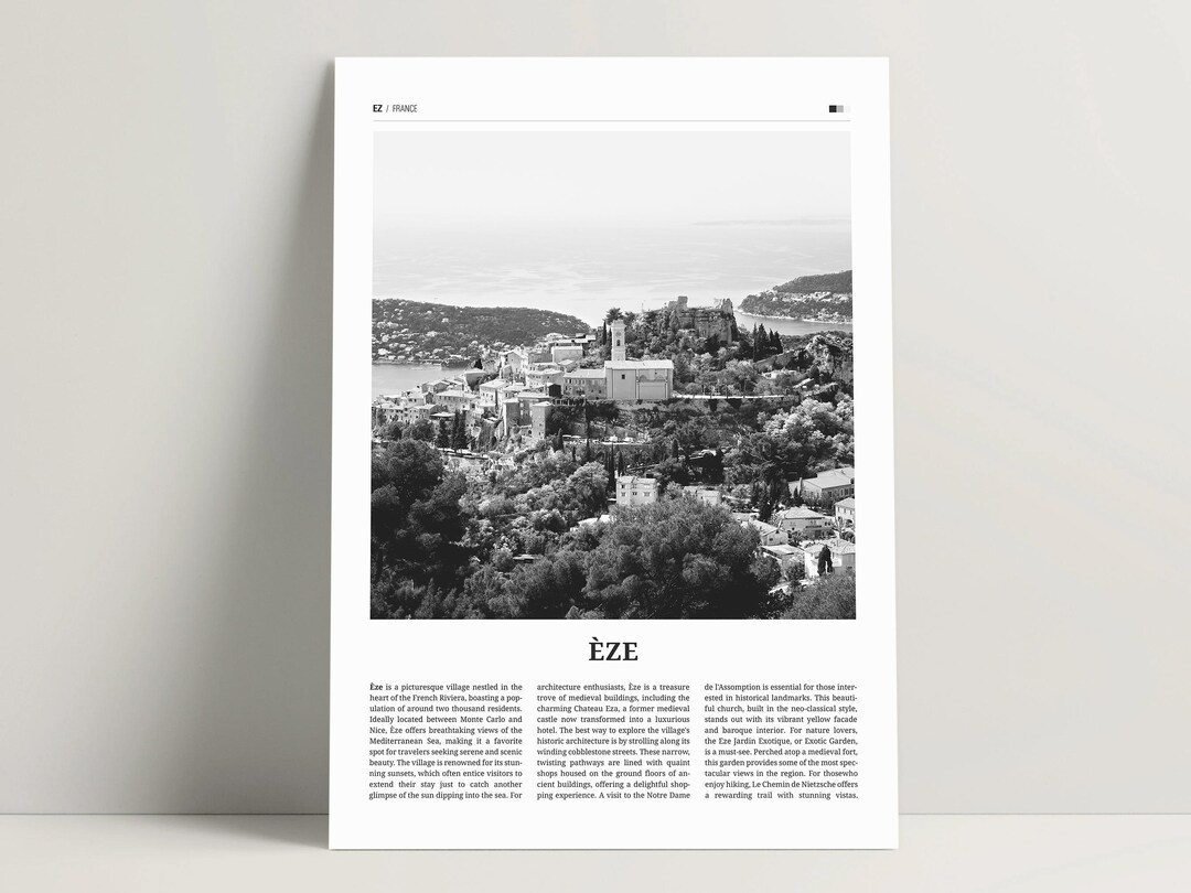 Eze Print Black & White, Eze Wall Art, Eze Poster, Eze Photo, Eze ...