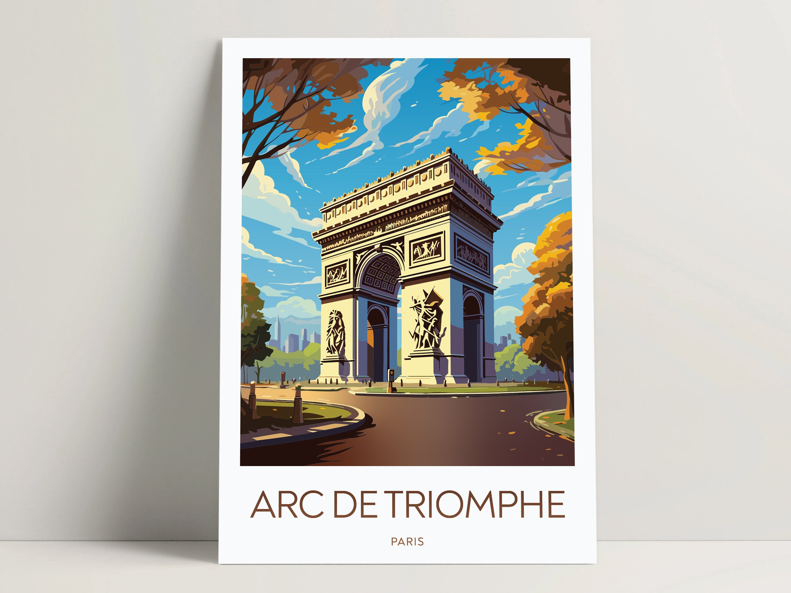 Arc De Triomphe Paris Art Print, Travel Poster (digital Download) - Etsy