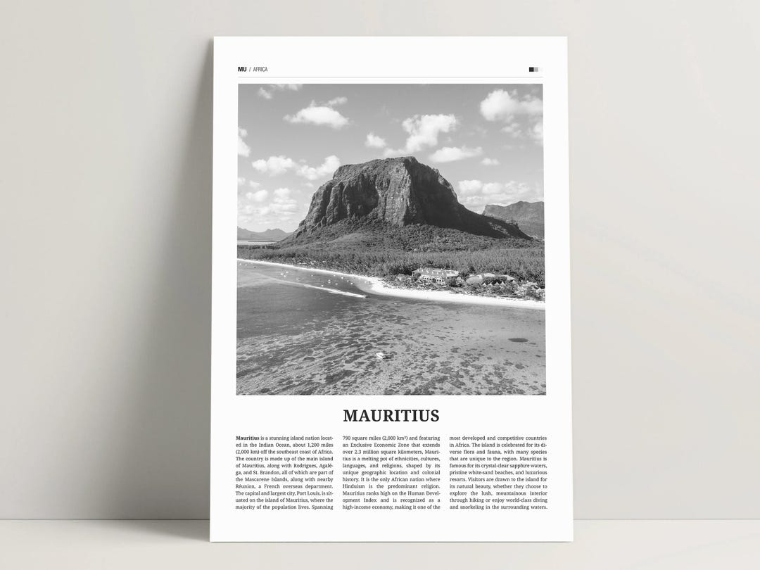 Mauritius Travel Print - Africa, Mauritius Poster, Mauritius Print ...