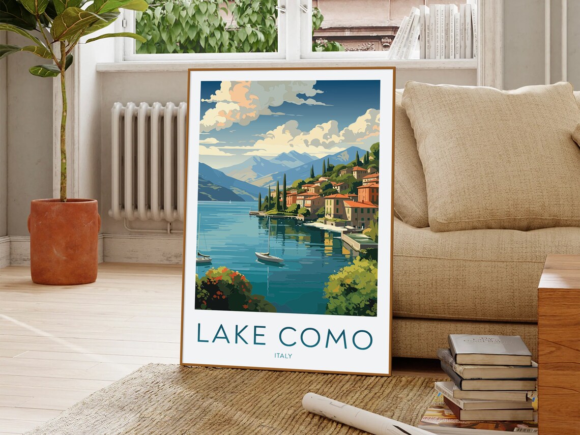 Lake Como Poster, Lake Como Digital Print Download, Lake Como Art ...