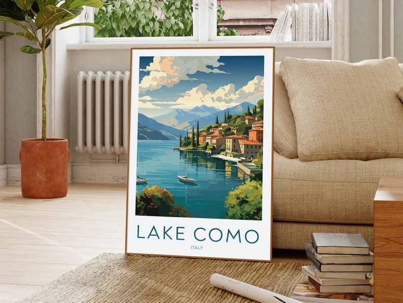 Lake Como Poster, Lake Como Digital Print Download, Lake Como Art ...