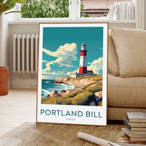 Portland Bill Lighthouse Print, Dorset Travel Poster (digital Download ...