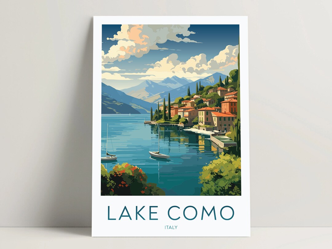 Lake Como Poster, Lake Como Digital Print Download, Lake Como Art ...