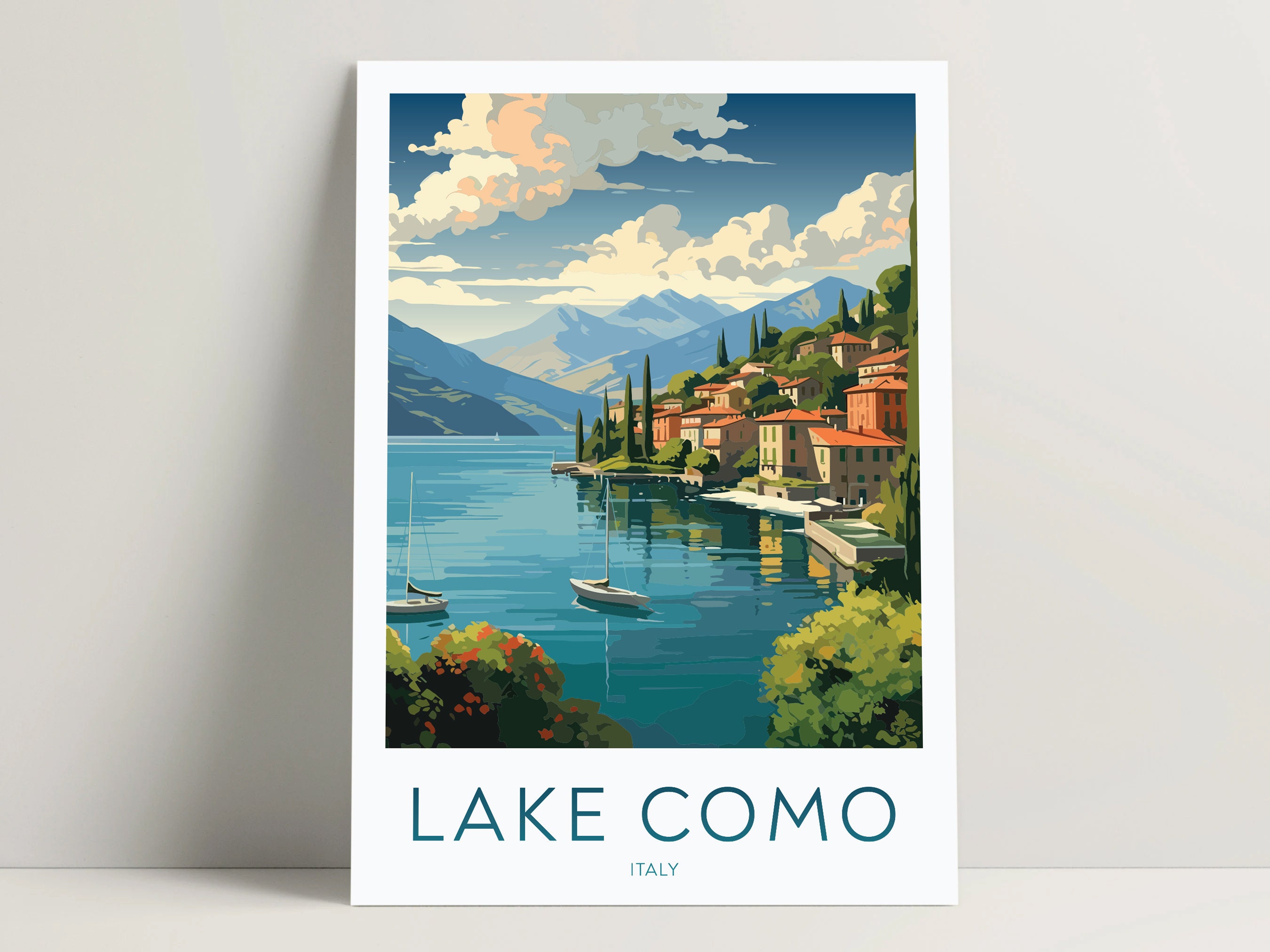 Lake Como Poster, Lake Como Digital Print Download, Lake Como Art ...