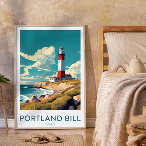 Portland Bill Lighthouse Print, Dorset Travel Poster (digital Download ...