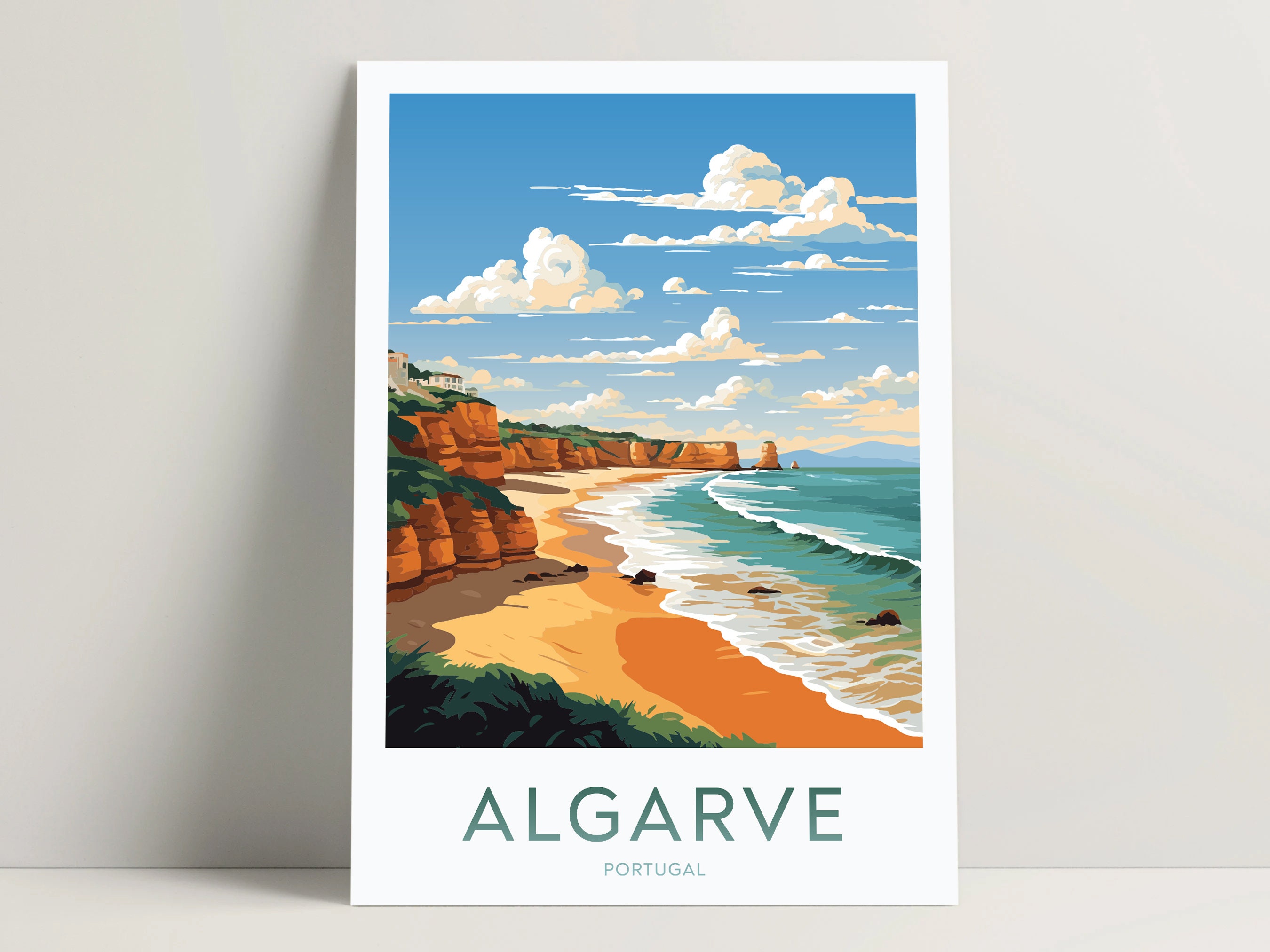 Algarve Coast Art Print, Portugal Travel Poster (digital Download) - Etsy