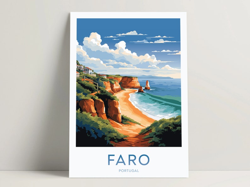 Faro Poster, Faro Digital Print Download, Faro Travel Poster, Faro Art ...