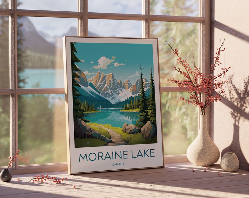 Moraine Lake Poster, Moraine Lake Digital Print Download Moraine Lake Art Bedroom Decor Moraine ...