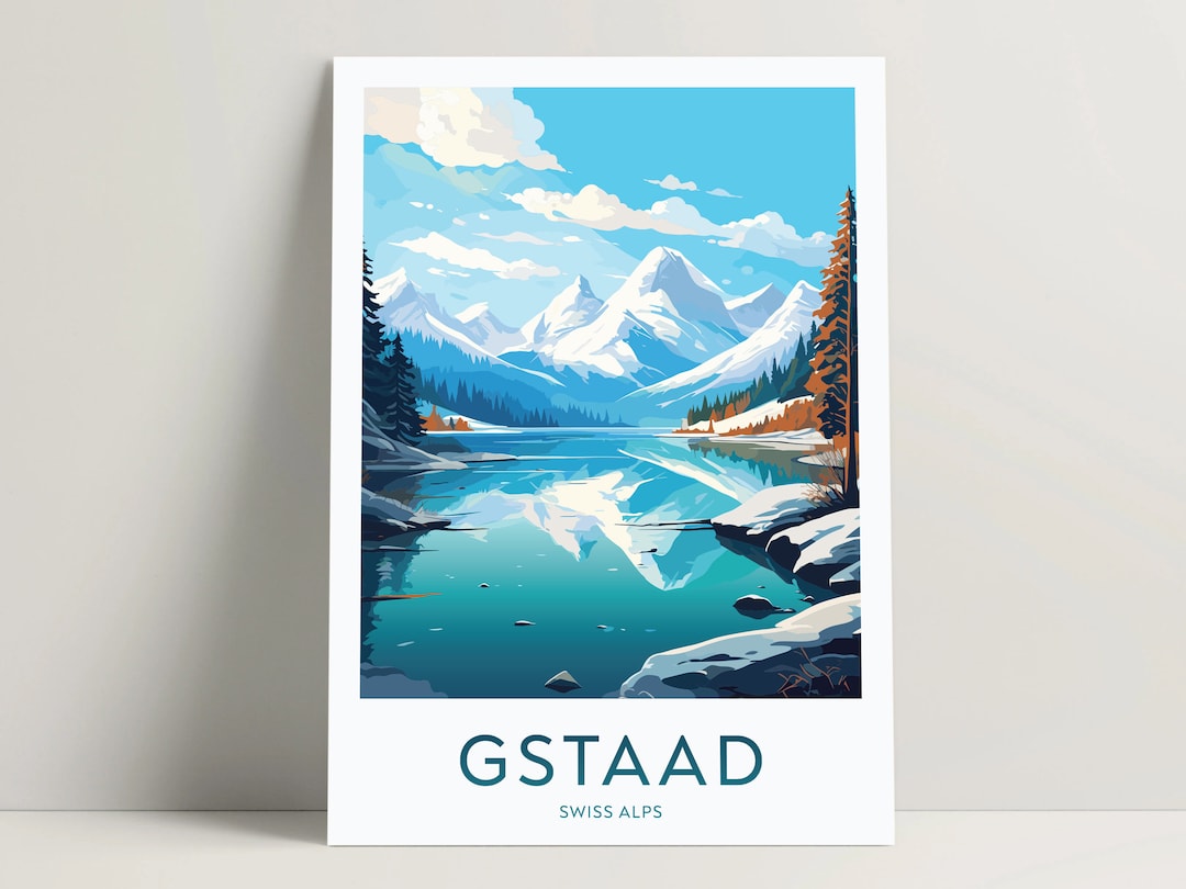 Gstaad Poster, Gstaad Digital Print Download, Gstaad Art Bedroom Decor ...