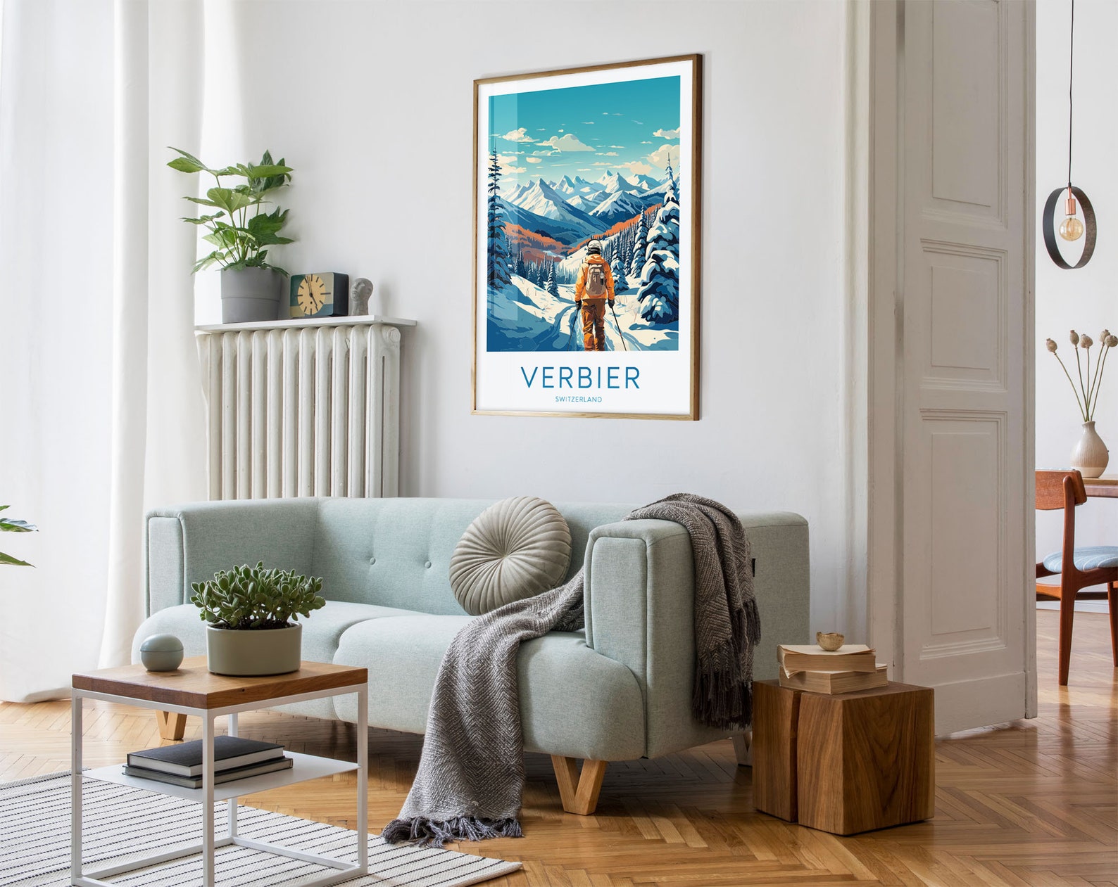 Verbier Switzerland Poster, Skiing Art Print (digital Download) - Etsy
