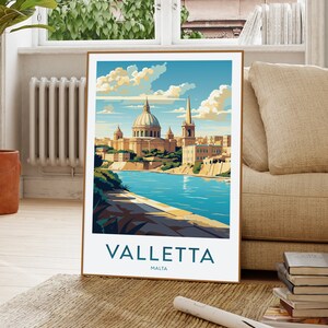 Valletta Malta Travel Poster, Mediterranean City View (digital Download ...