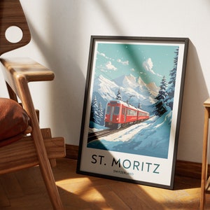 St Moritz Poster, St Moritz Digital Print Download, St Moritz Art ...