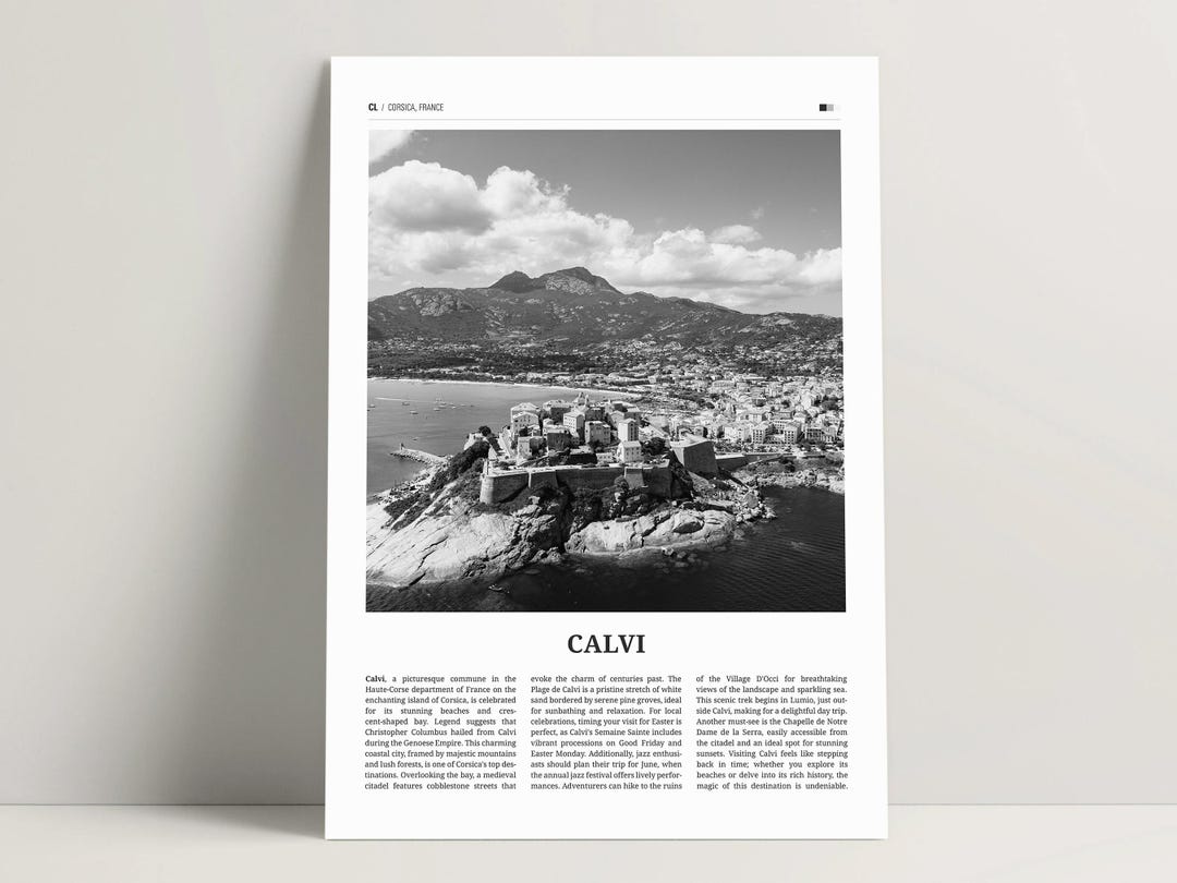 Calvi Print Black & White, Calvi Wall Art, Calvi Poster, Citadel of ...