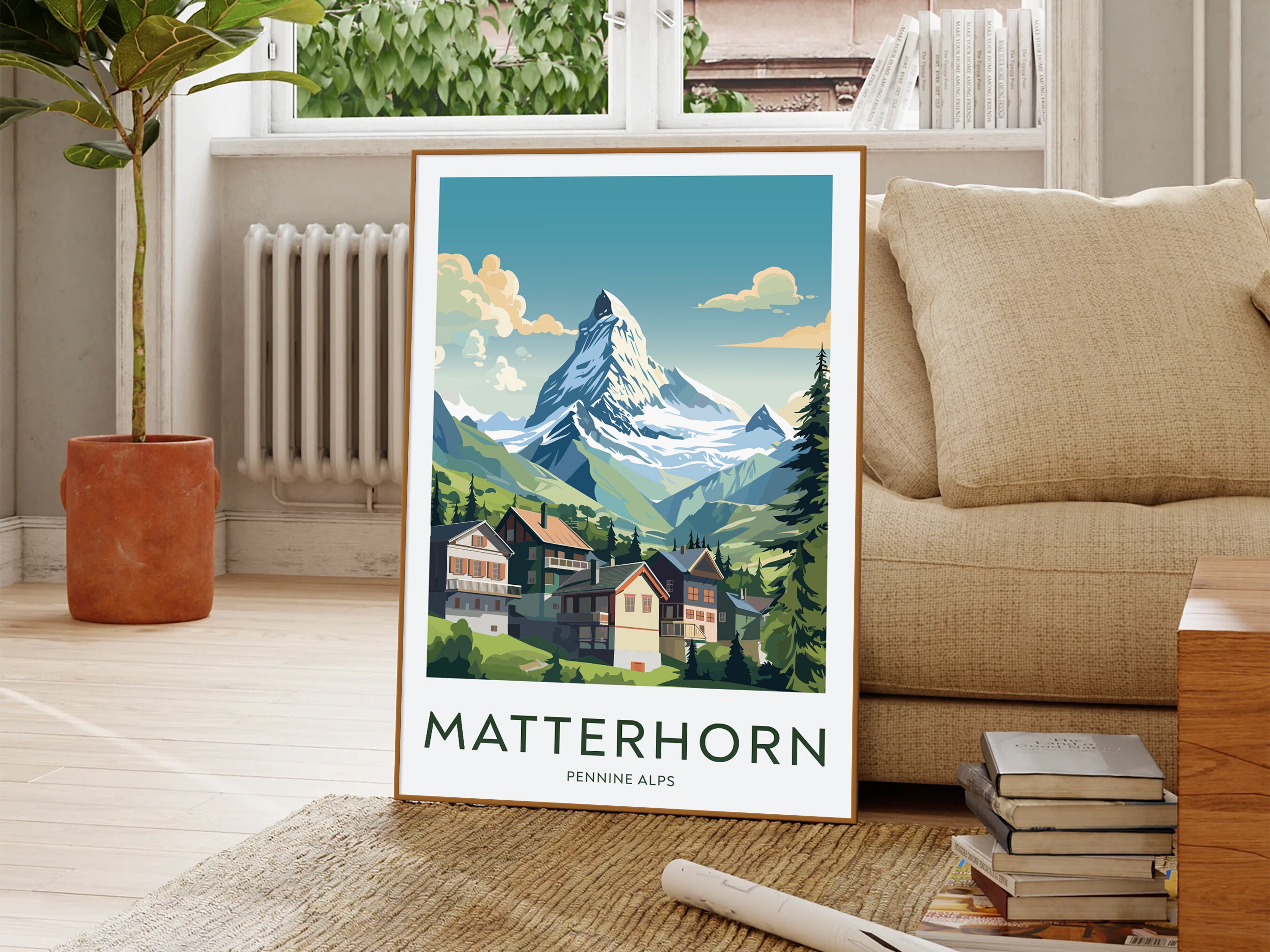 Matterhorn Travel Poster, Pennine Alps Print (digital Download) - Etsy