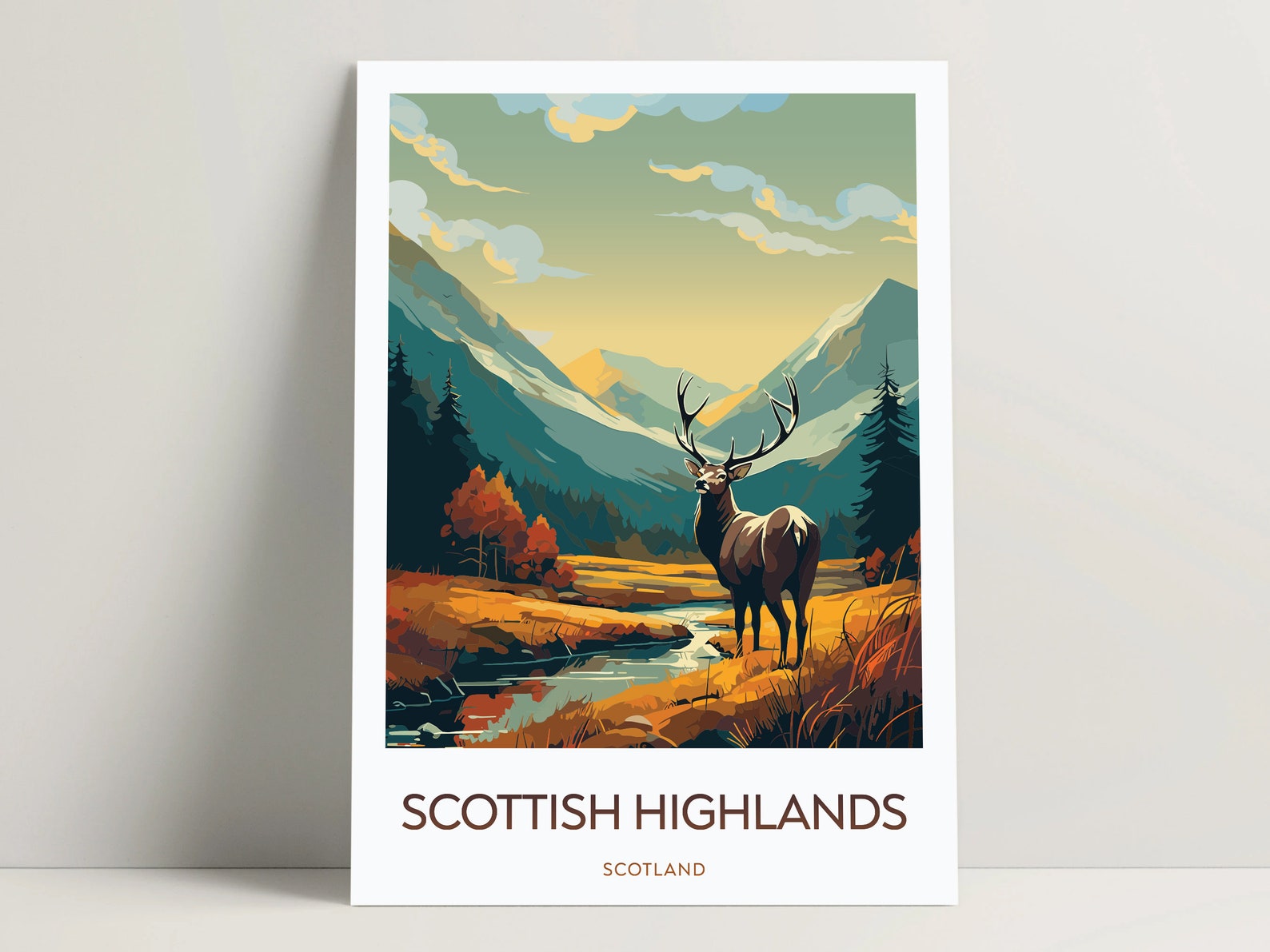 Scottish Highlands Travel Poster, Scotland Wall Art (digital Print) - Etsy