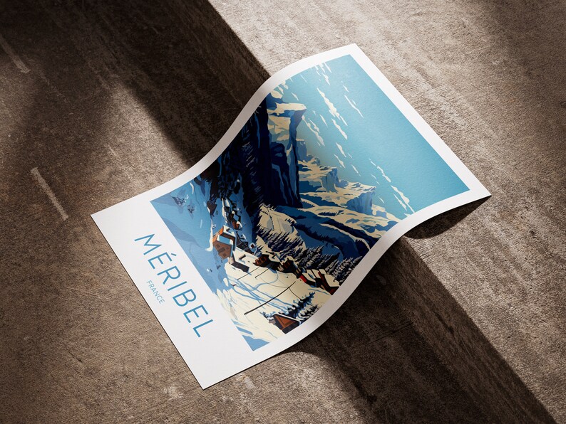 Meribel Poster, Meribel Digital Print Download, Meribel Art Bedroom ...