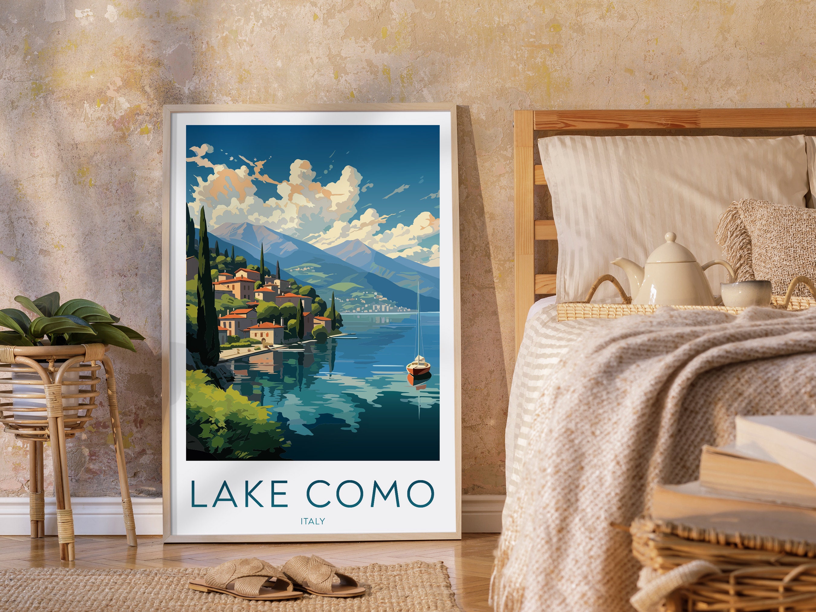 Lake Como Travel Print, Lake Como Wall Art, Lake Como Art Office Decor ...