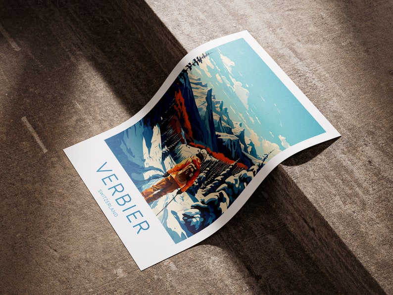 Verbier Switzerland Poster, Skiing Art Print (digital Download) - Etsy
