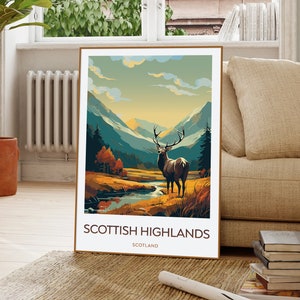 Scottish Highlands Travel Poster, Scotland Wall Art (digital Print) - Etsy