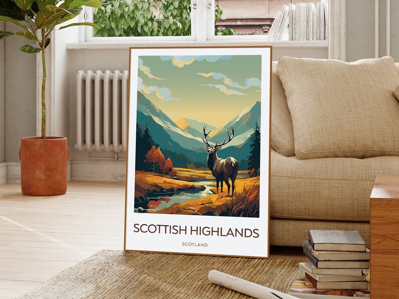 Scottish Highlands Travel Poster, Scotland Wall Art (digital Print) - Etsy