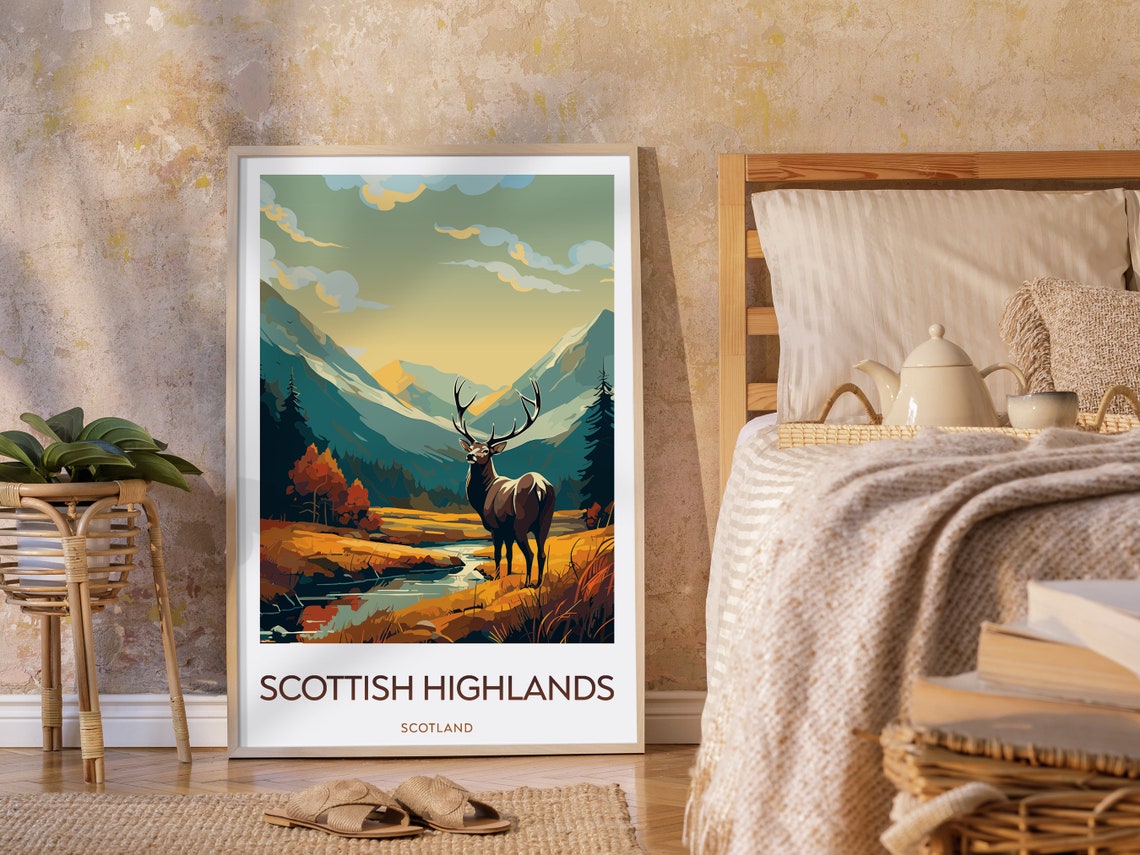 Scottish Highlands Travel Poster, Scotland Wall Art (digital Print) - Etsy