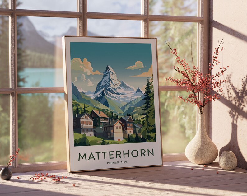 Matterhorn Travel Poster, Pennine Alps Print (digital Download) - Etsy