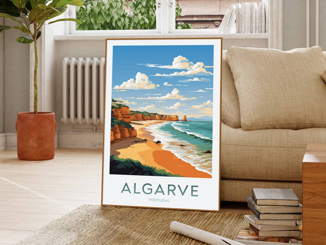 Algarve Coast Art Print, Portugal Travel Poster (digital Download) - Etsy