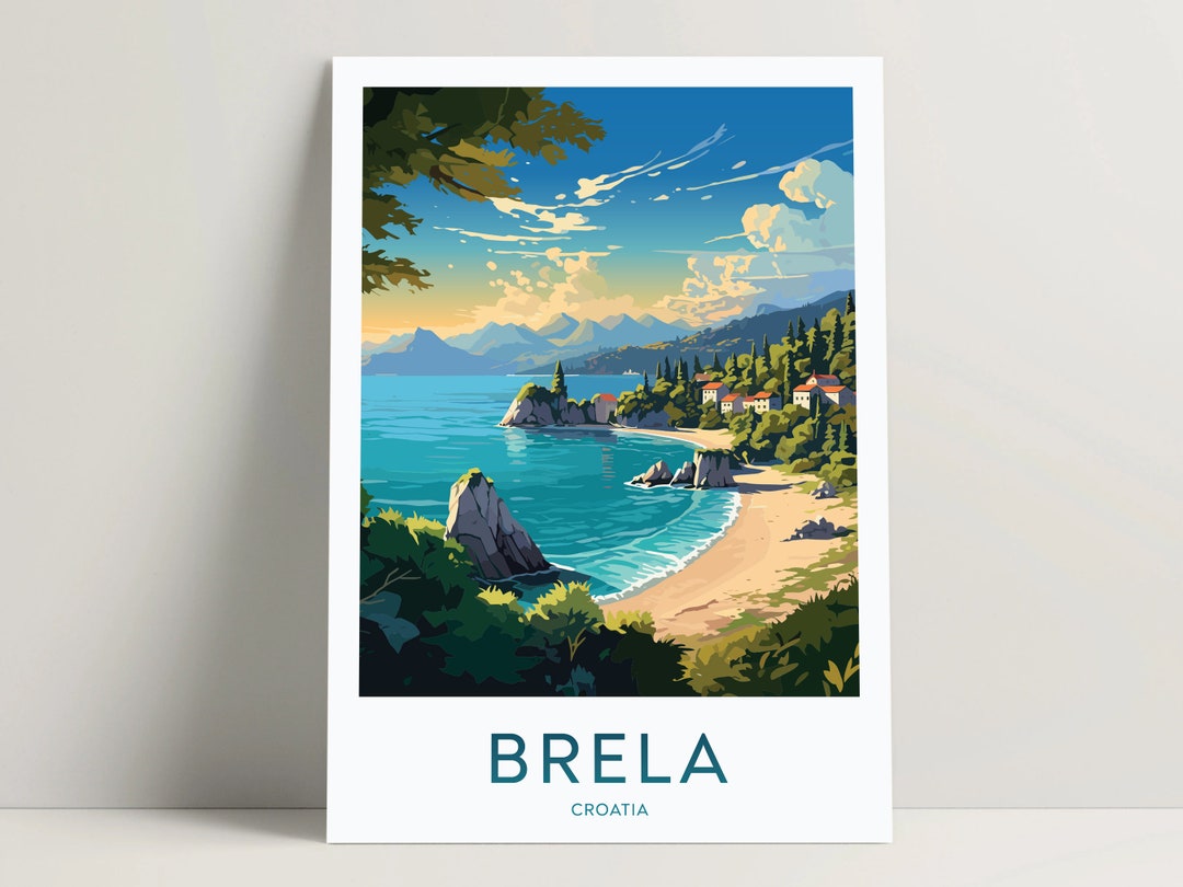 Brela Croatia Travel Poster, Coastal Wall Art (digital Download) - Etsy